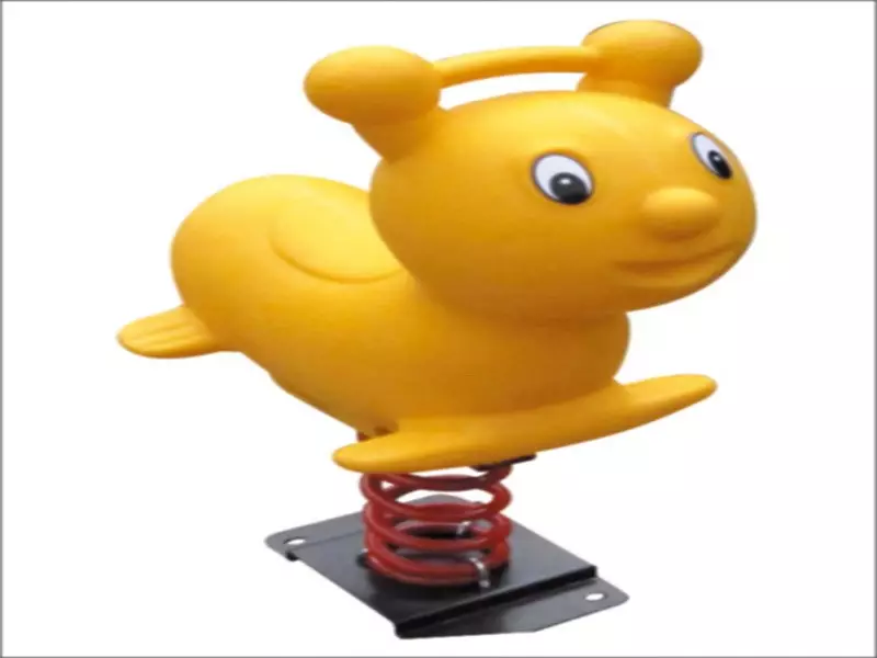 Yellow PE wasp spring bouncer for outdoor amusement park