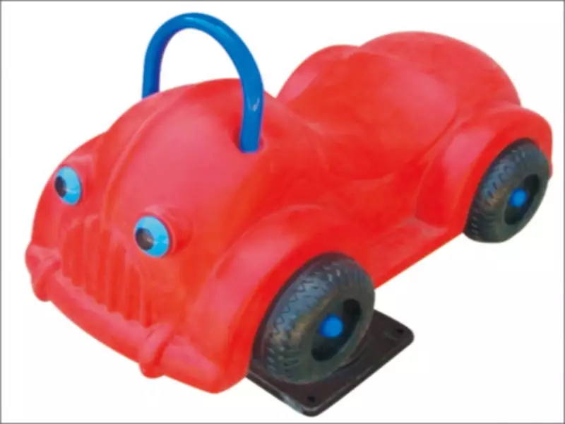 Poly red classic car spring rider for outdoor amusement park