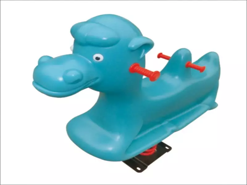 Kids Poly blue hippo spring bouncer for outdoor playspace